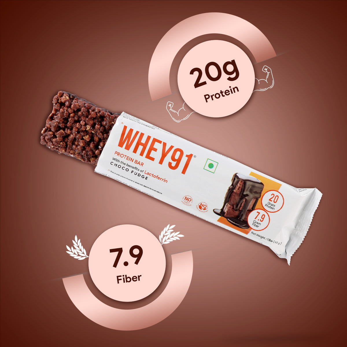 Buy 20g Whey Chocolate Protein Bar Online – Pack of 6 Bars | WHEY91 ...