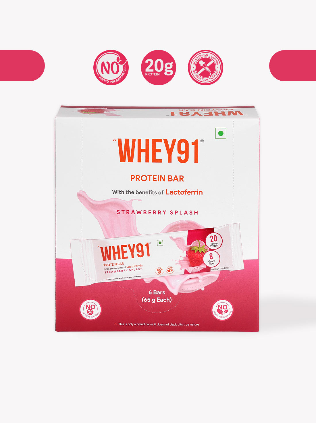 Buy 20g Whey Strawberry Protein Bar Online – Pack of 6 Bars | WHEY91 ...